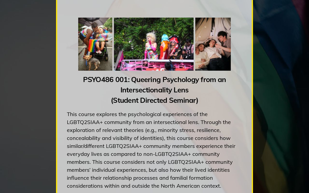 Queering Psychology from an Intersectionality Lens